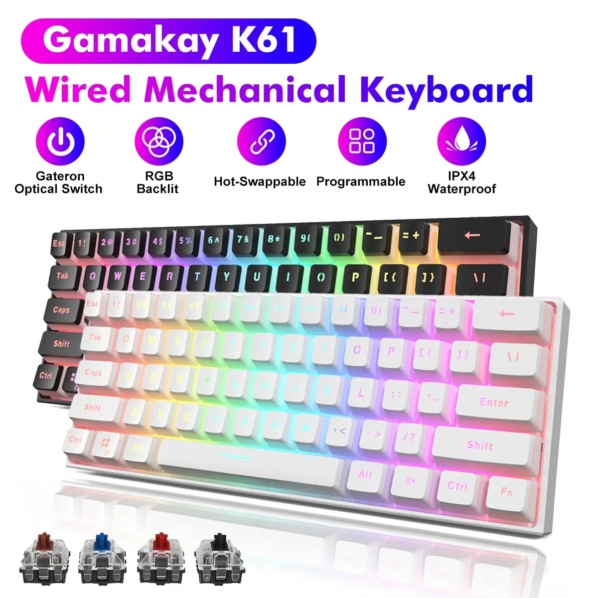 MK61-61-Keys-Wired-Gaming-Mechanical-Keyboard-Gateron-Optical-Switch ...