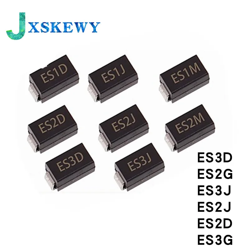 50pcs Smd Fast Rectifier Diodes Es3d Es3jbf Es2g Es3j Es2j Es2d Es3g 1a 2a 50v 100v 150v 200v ...