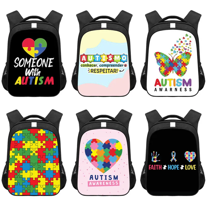 Autism-Awareness-Backpack-para-adolescente-mochila-escolar-para-crian ...