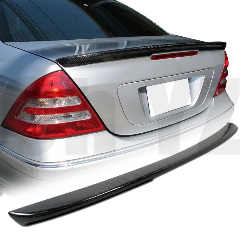 Real-Carbon-Fiber-FRP-Rear-Wing-Lip-Spoiler-For-Mercedes-Benz-C-class ...