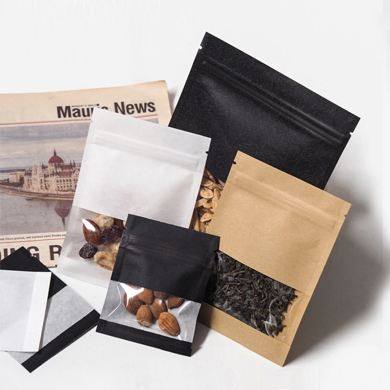 Dikke-Craft-Zip-Lock-Platte-Zakjes-Voedsel-Koffie-Koekjes-Thee-Gift ...