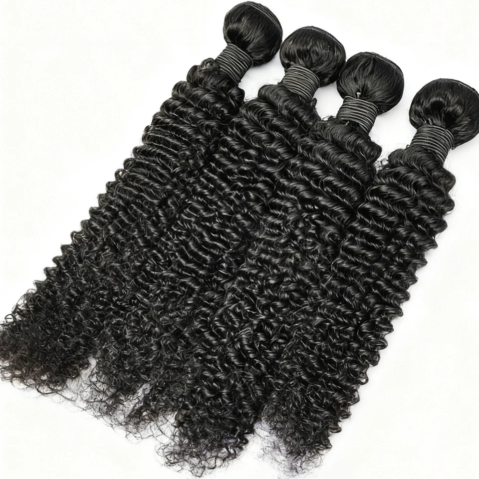Brazilian Kinky Curly Human Hair Bundles Unprocessed 100% Human Hair ...
