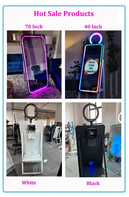 Magic Mirror Photo Booth 70 Inch For Wedding Party Activity Touch Screen Selfie Portable Mirror ...