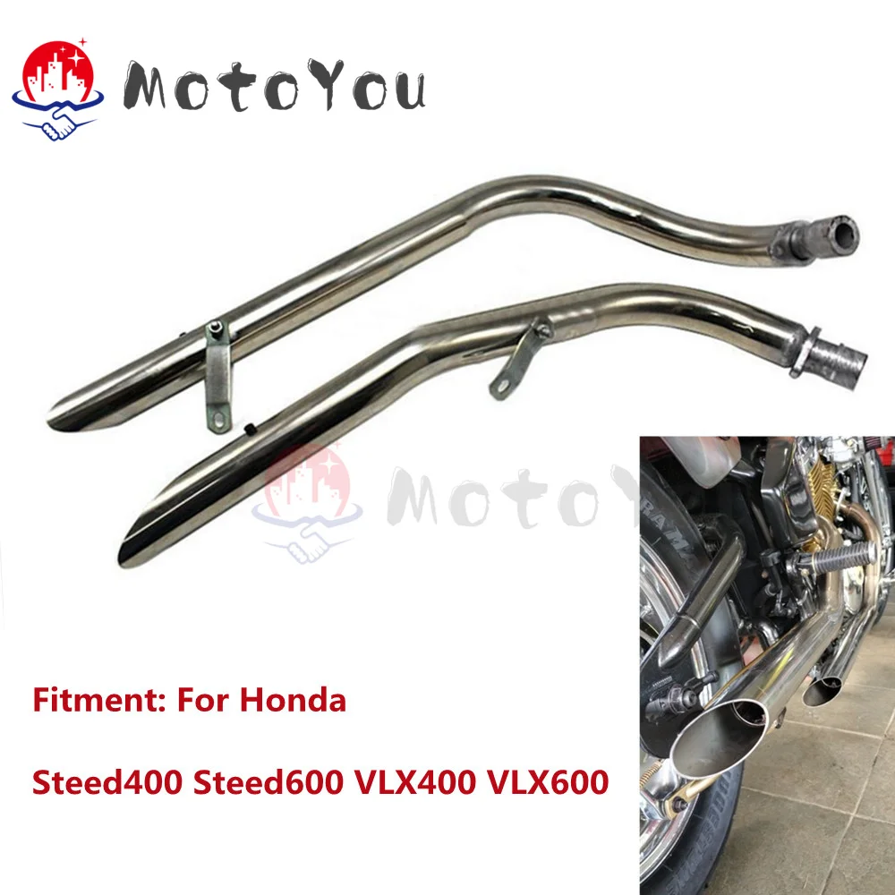 Motorcycle-Exhaust-Pipe-With-Muffler-Removable-Silencer-For-Honda-Steed ...