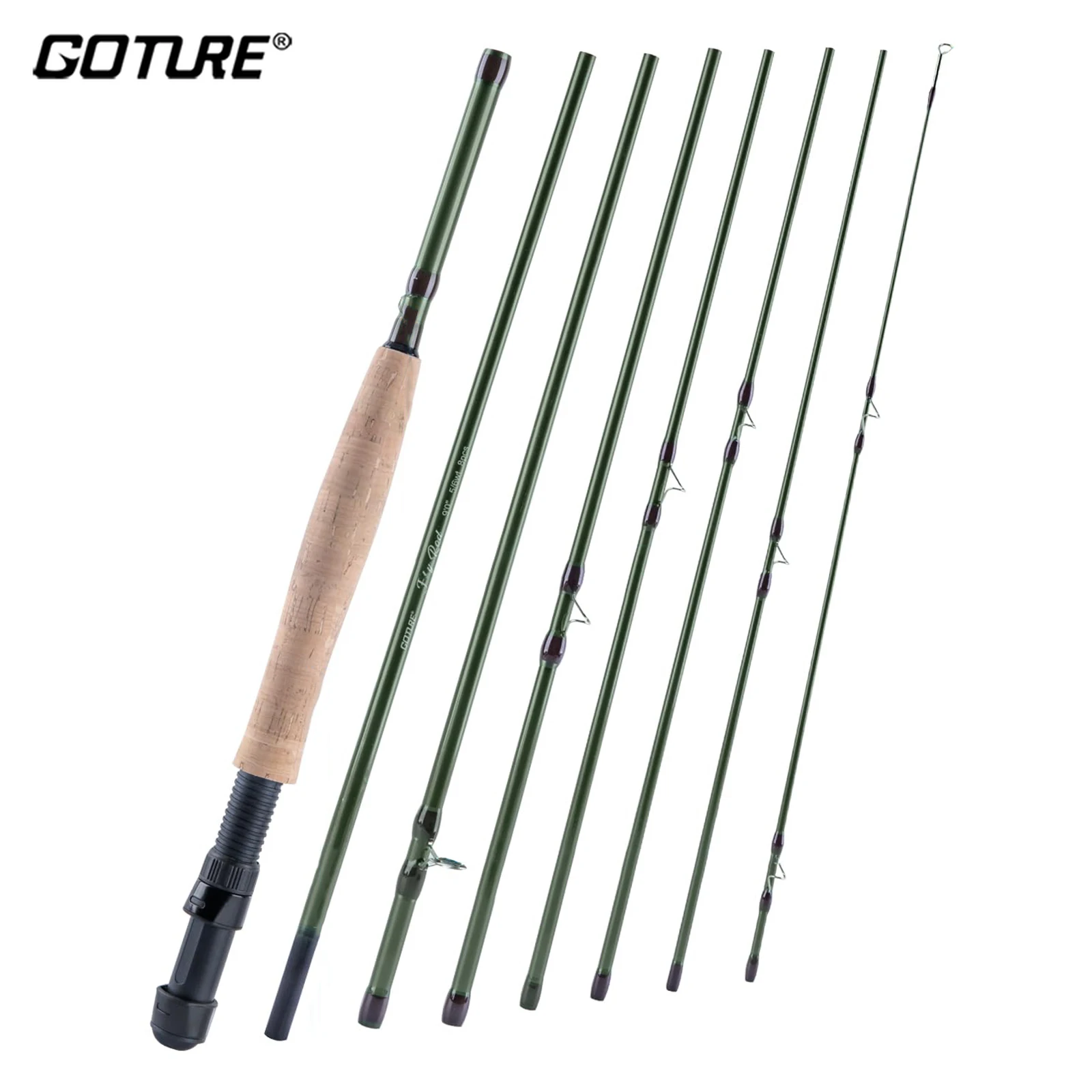 Goture #5/6 Travel Fly Fishing Rod 2.7M Multinodal Medium Fast Action ...