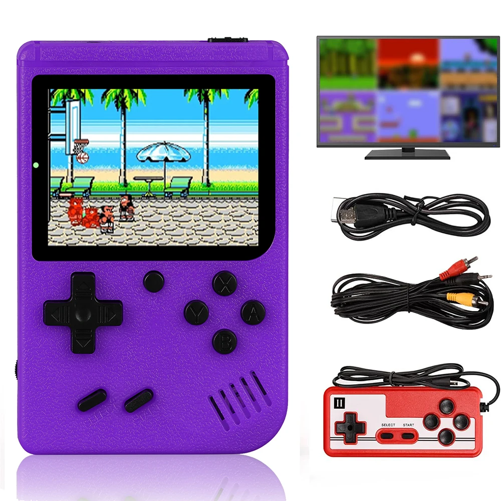 8-Bit-Mini-Videospielkonsole-integrierte-500-Spiele-tragbare-Retro ...