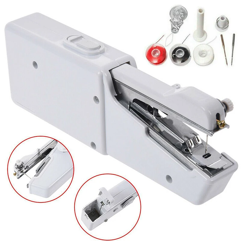 Portable Handheld Sewing Machine Mini Stitch Sew Needlework Cordless ...