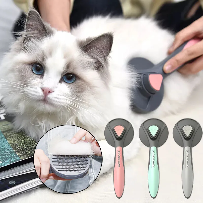 Pet Grooming Comb Self-cleaning Comb Cat Needle Comb Remove Floating ...