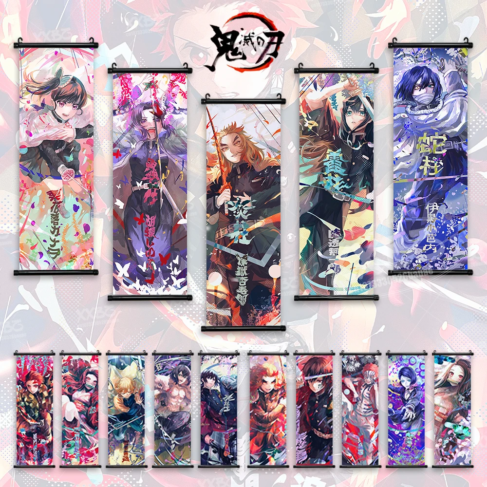 Demon-Slayer-Poster-Wall-Art-Gift-Anime-Scroll-Hanging-Painting-Kamado ...