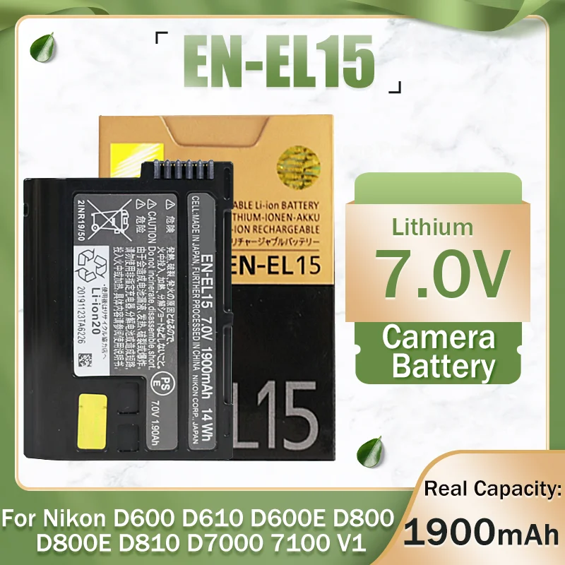 7V 1900mAh EN-EL15 EN EL15 ENEL15 Rechargeable Camera Batteries For ...
