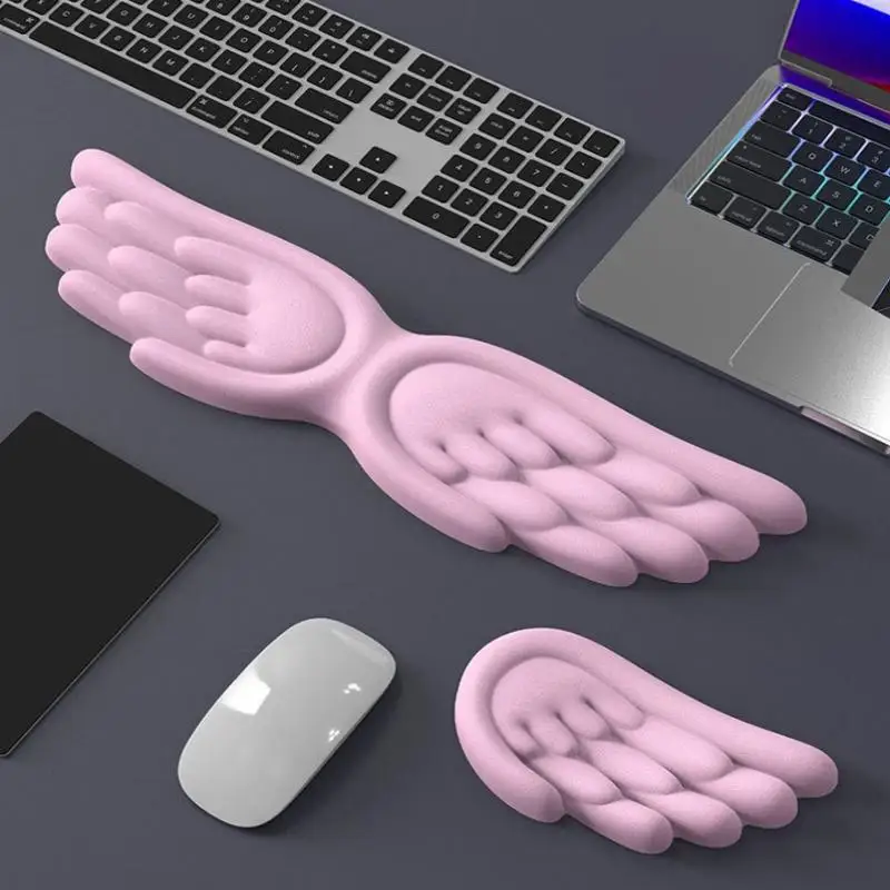 Angel Wings Shaped Keyboard Mouse Wrist Rest Wing Memory Foam Anti-slip ...