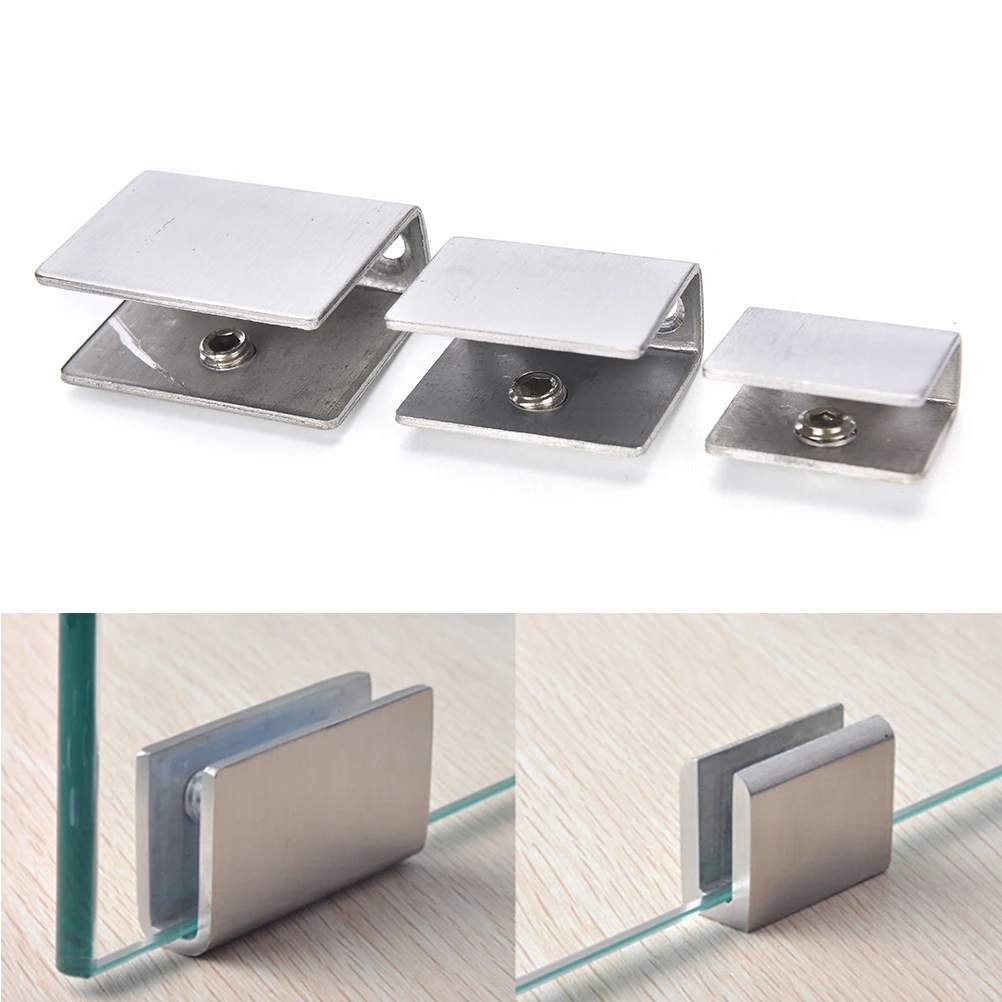 201-Stainless-Steel-Glass-Clamps-Shelves-Support-Corner-Bracket-Glass ...
