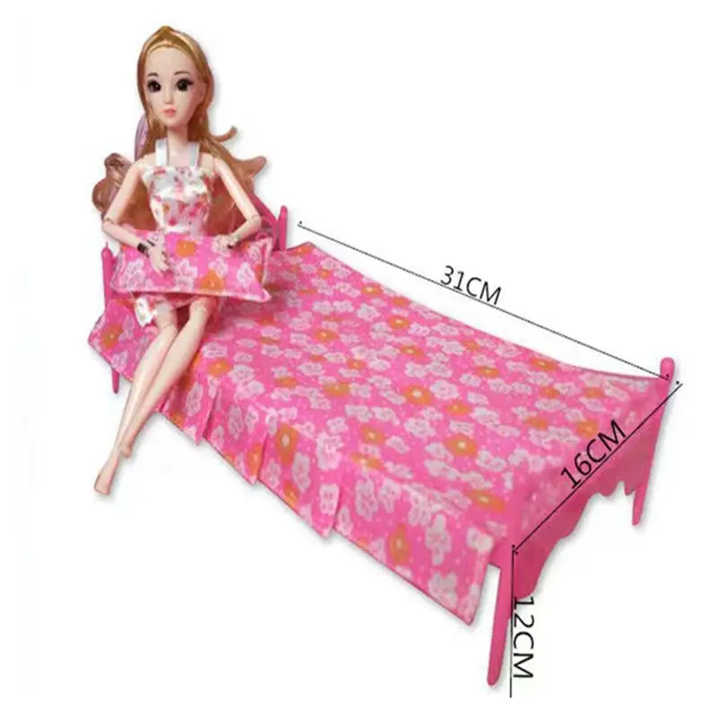 Kawaii Miniature Items Kids Toys Doll Bed Free Shipping Pretend Play ...