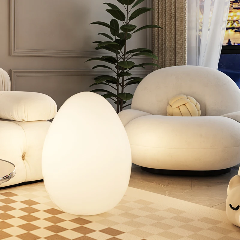 2025Now Egg Shaped LED Floor Lamp Designer Cream Style Medieval ...