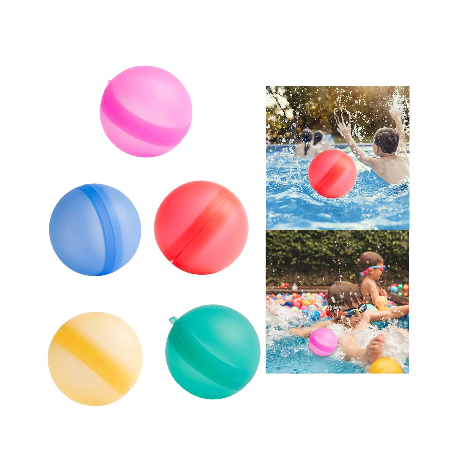 Water Balls Kids Splash Ball Refillable Bath Toy Gift Silicone Water ...