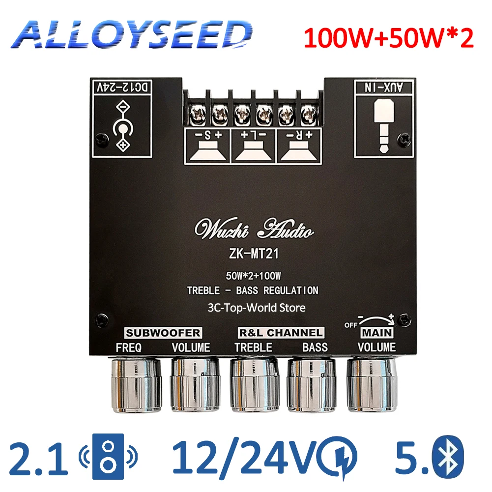 ZK-MT21-100W-2-50W-2-1-Canal-Subwoofer-Placa-Amplificador-De-Pot-ncia ...