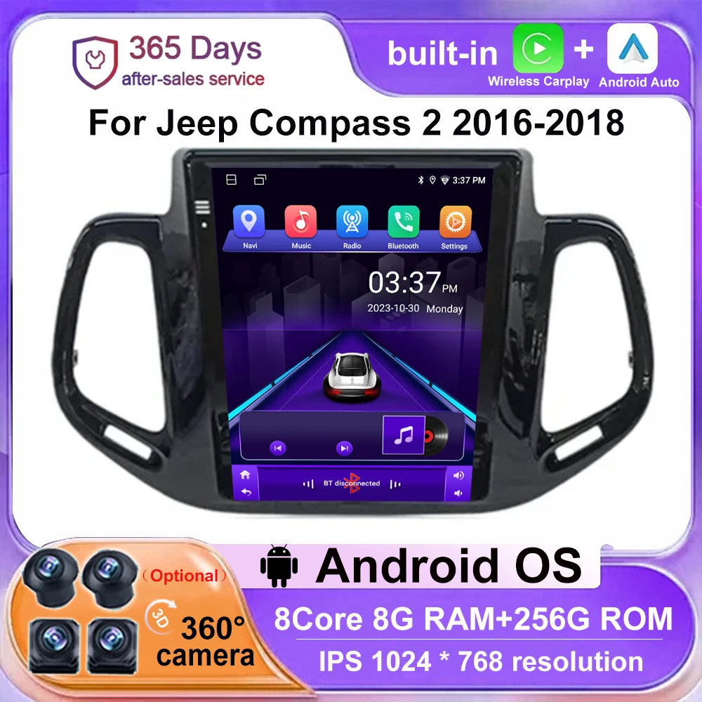 Wireless-Carplay-Android-14-For-Jeep-Compass-2-2016-2017-2018-9-7-inch ...