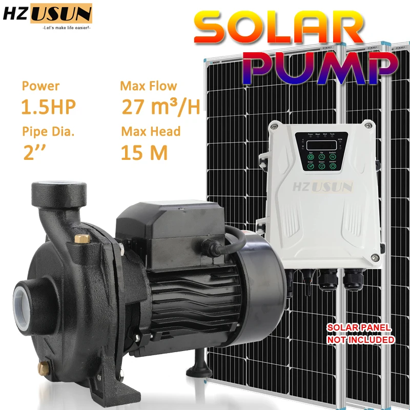 HZUSUN-Solar-Panel-Powered-2-Inch-Water-Transfer-Booster-Pump-for ...