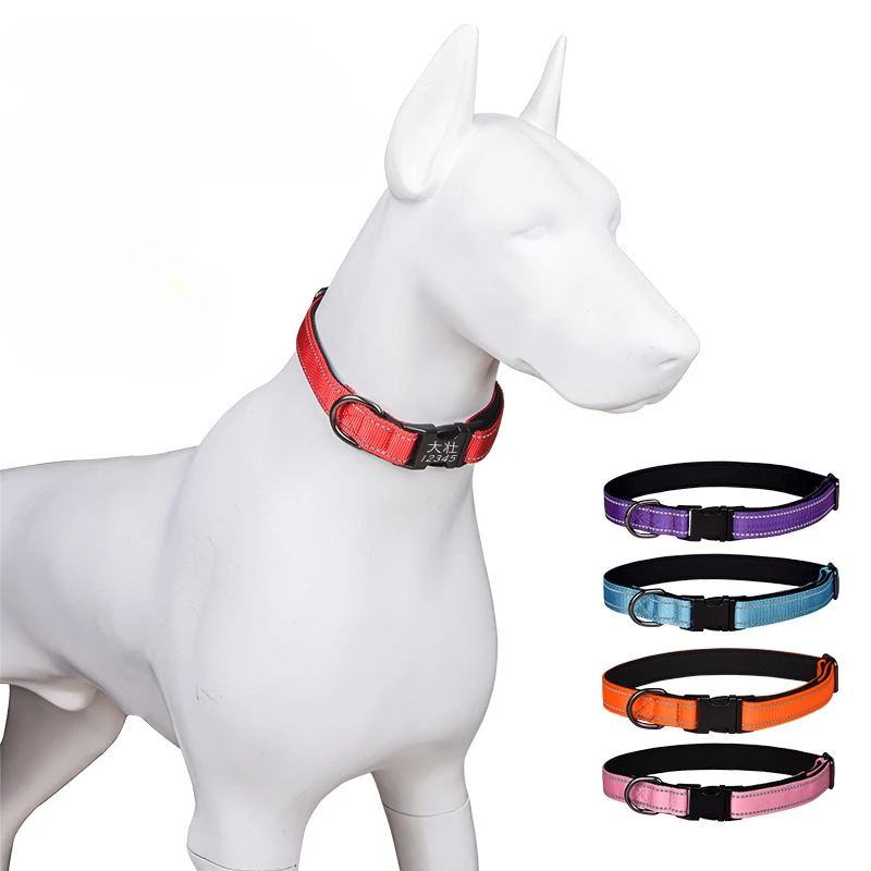 Adjustable-Dog-Collar-Personalized-Dogs-Padded-Collars-Reflective-Free ...