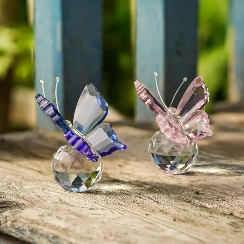 1pcs-Crystal-Butterfly-with-Ball-Figurine-Home-Wedding-Decoration-Glass ...