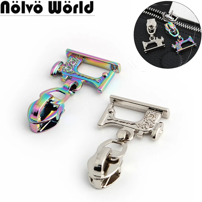 10-50-100PCS-Sewing-Shape-5-Nylon-Metal-Zippers-Puller-Slider-For ...