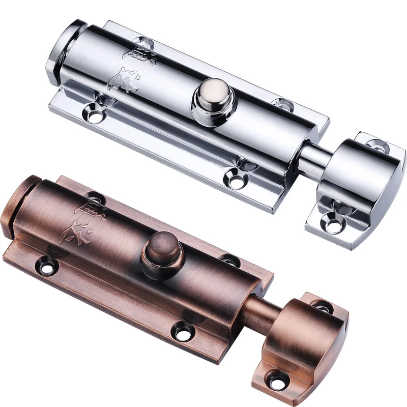 Home Door Window Security Bolt Lock Button Open Type Chrome Plated Zinc ...