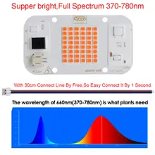 YXO Hydroponice AC 220V 20w 30w 50w Dob Cob LED Grow Light Chip Full Spectrum 380nm-780nm For ...