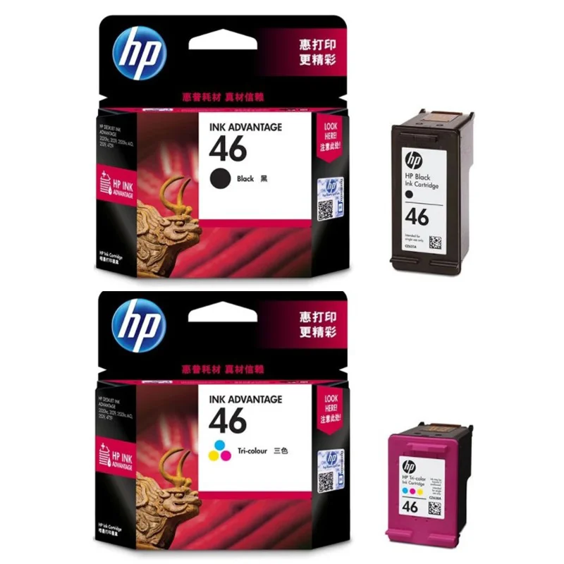 Original New CZ638A CZ637A 46 Ink Cartridge Compatible for HP 2020hc ...