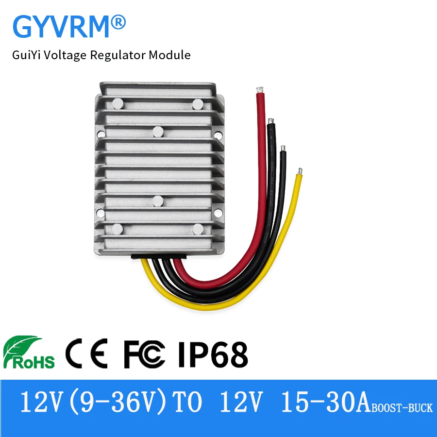 DC DC 12V Stabilizer 9-36V to 12V 15A 20A 25A 30A Buck Boost Converter ...