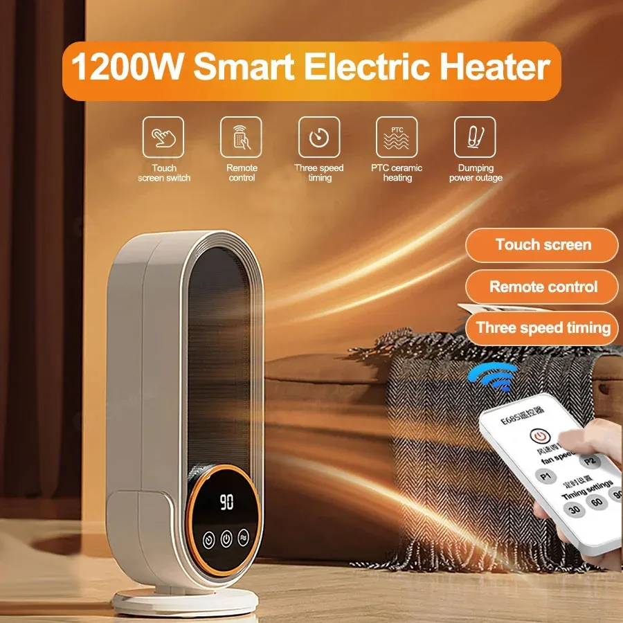 Portable Heater 1200W Electric Heater Space with Remote Control Touch ...