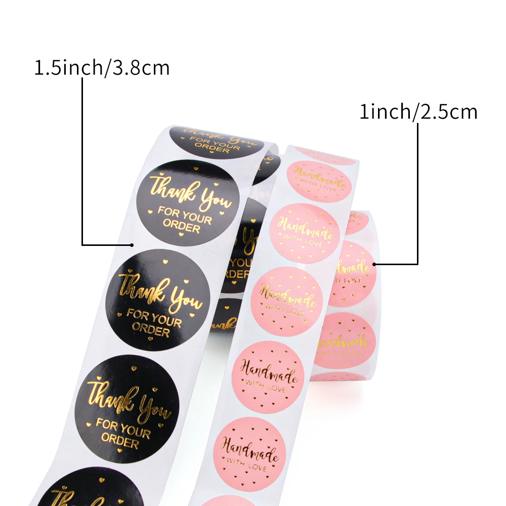 ETIQUETTE,A-12-500 pcs--Rouleau autocollant merci, étiquette ...