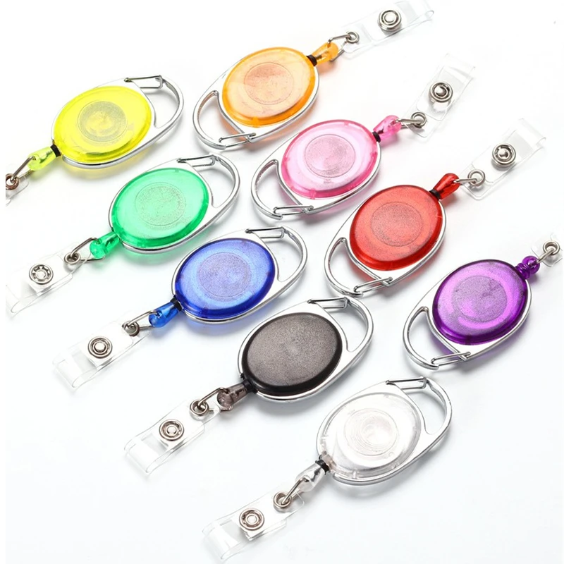 Colorful Retractable Easy Pull Key Ring ID Tag Holders Chest Clip Name Colorful Retractable Easy Pull Key Ring ID Tag Holders Chest Clip Name
