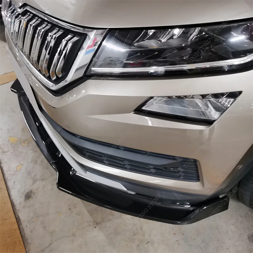 For-Skoda-KODIAQ-NS7-NV7-NS6-3Pcs-Car-Front-Bumper-Lip-Spoiler-Splitter ...