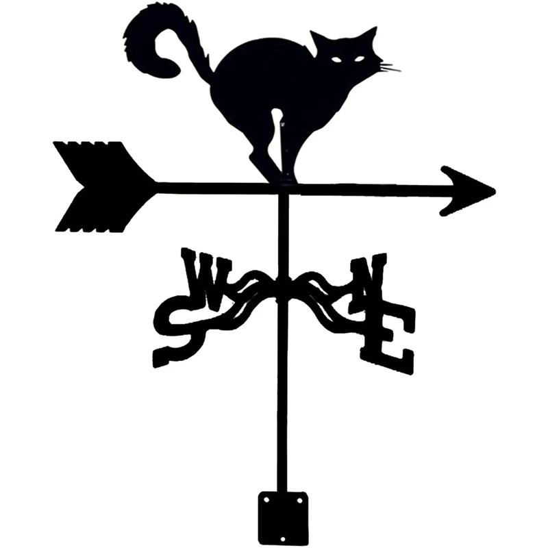 Outdoor Silhouette Wind Direction Metal Cat Decor Weathercock Farm ...