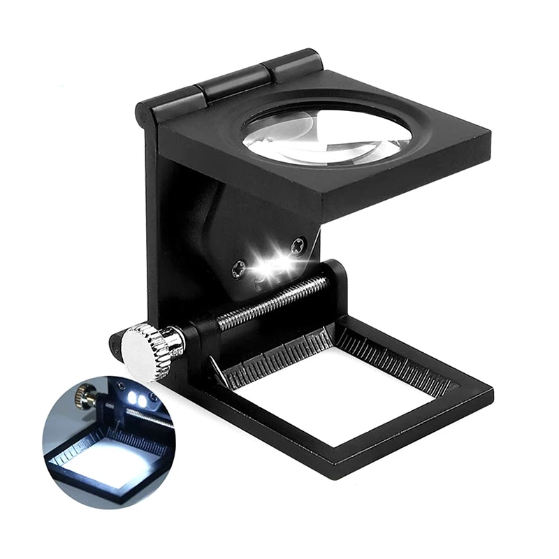 1PC 10X Metal Foldable Optical Magnifying Glass Desktop Magnifier ...