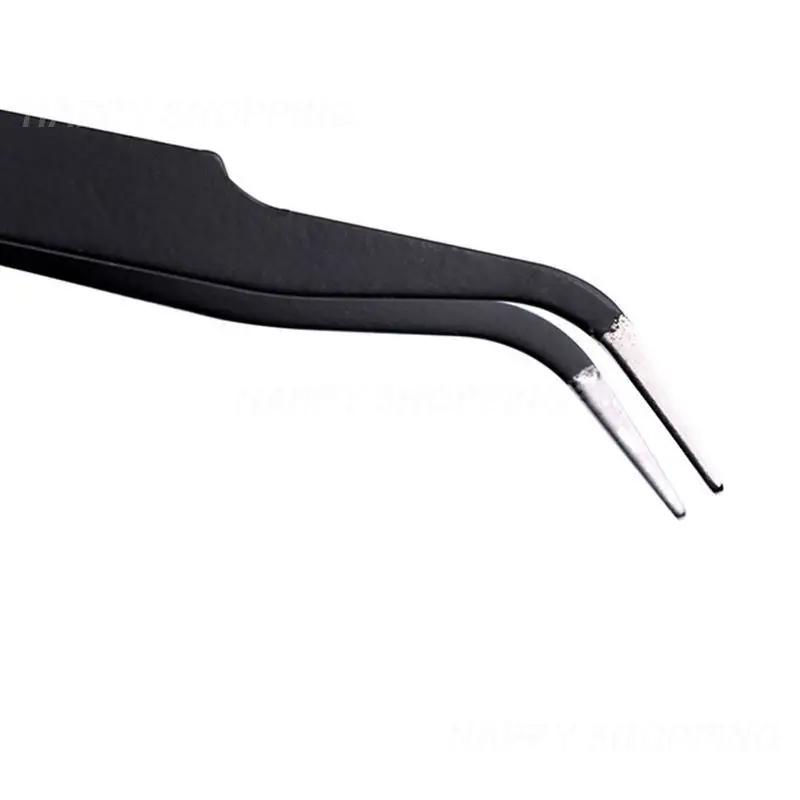Professional-Black-Straight-Curved-Acrylic-Tweezers-Nail-Art ...