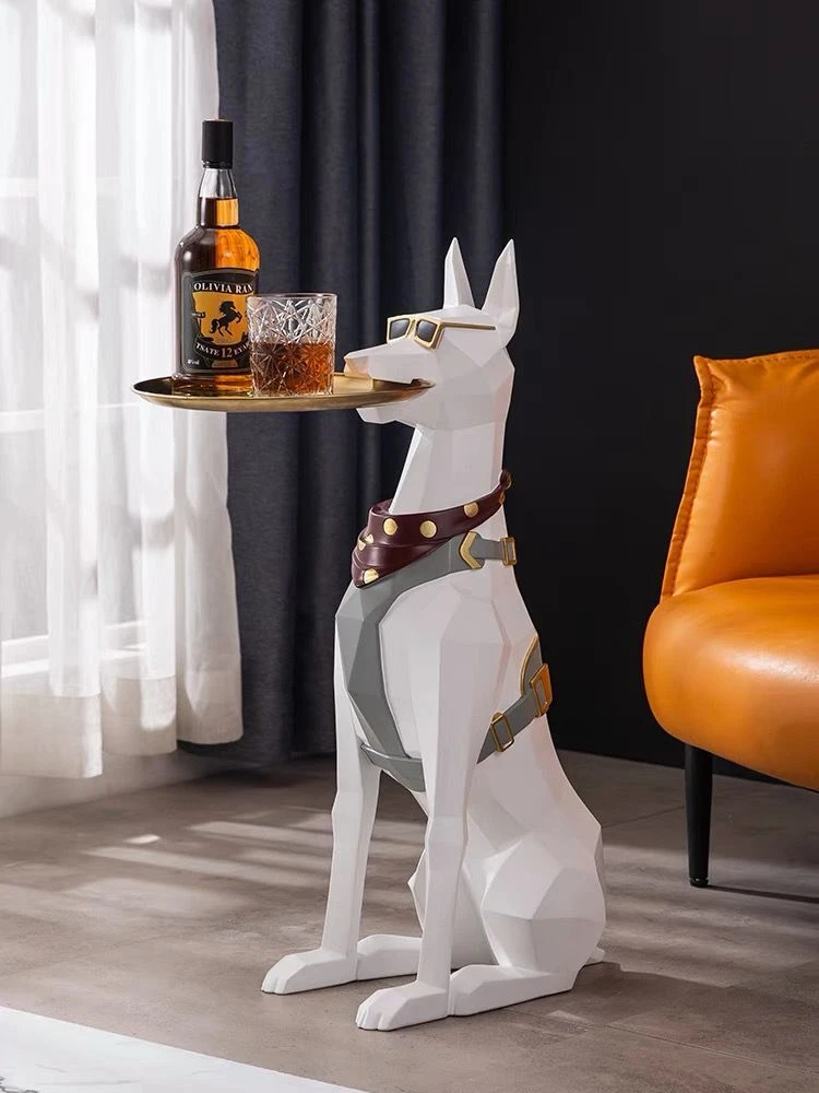 Home Decor Doberman Dog Sculpture Decoration Modern Style Living Room ...