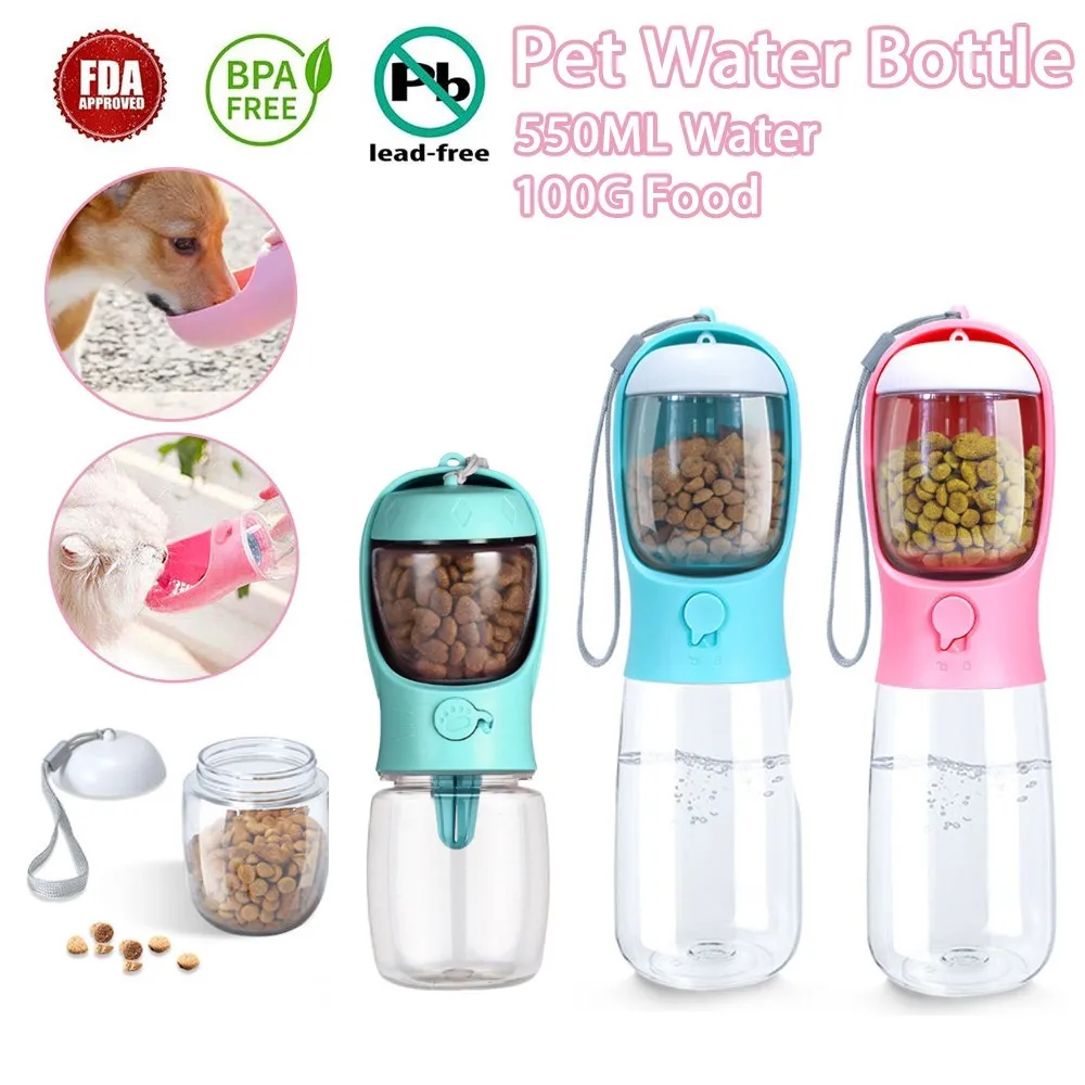 Portable-Dog-Water-Bottle-with-Storage-Food-and-Water-Container-For ...