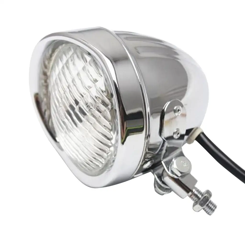 Aluminum Visor Motorcycle Retro Headlight 4 inch Head 12V Replaces for ...