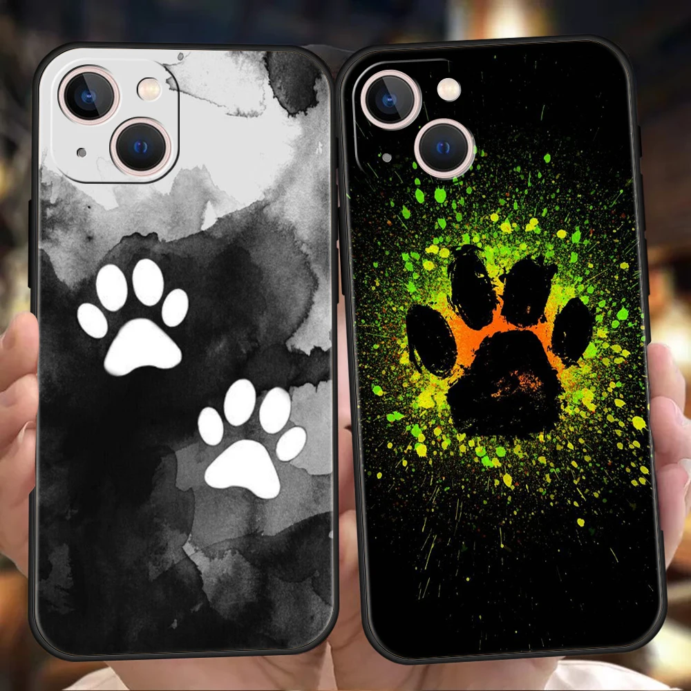 Dog Footprint Paw Cute Phone Case Cover for iPhone 16 15 14 13 12 Pro ...