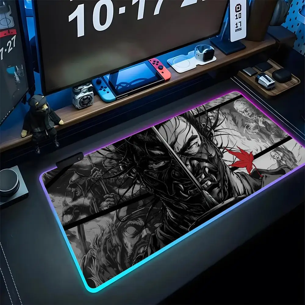 Ghost Of Tsushima Mouse Pad Gaming LED cute 700x300 Mouse Mat Mousemats ...