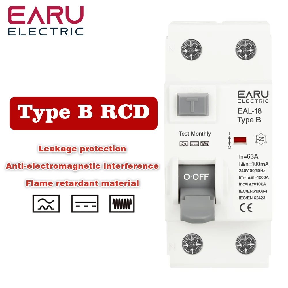 2P-10-30-100-300mA-Elektrofahrzeug-EV-Ladestapel-Fehlerstromschalter-DC ...