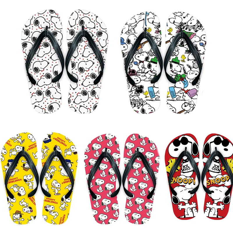 Cartoon Anime Flip-flops Kawaii Puppy Printed Summer Beach Slippers ...