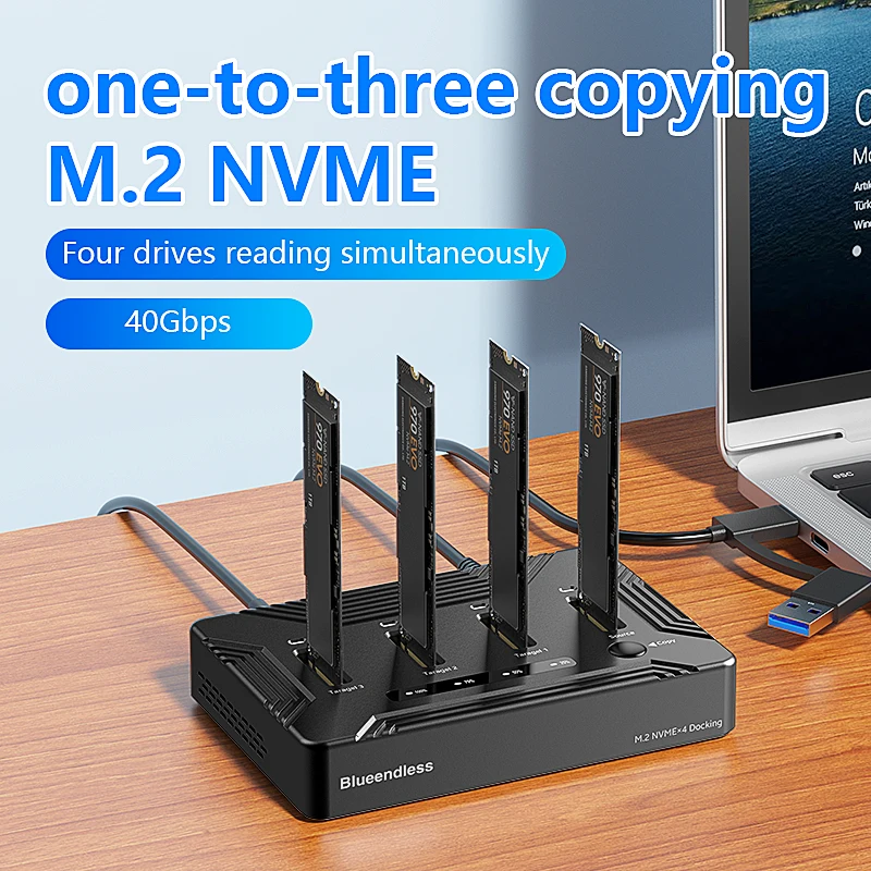 blueendless-4-bay-m-2-nvme-ssd-docking-station-with-offline-clone-usb4