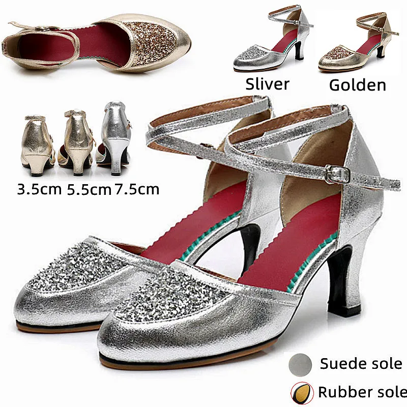 Silver Latin Dance Shoes | Latin Dance Shoes Women | Closed Dance Shoes ...