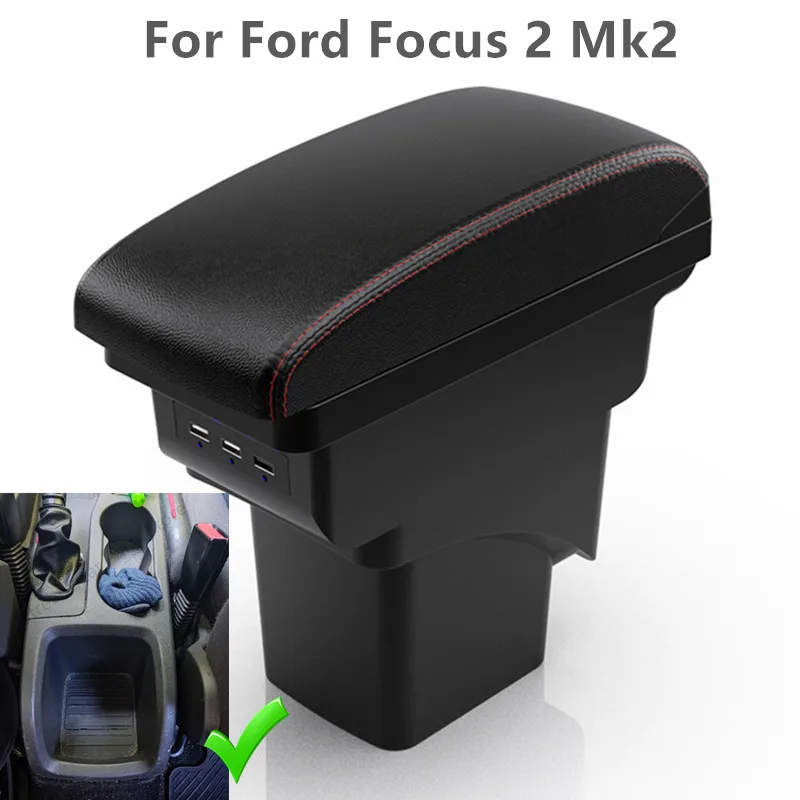 For-Ford-Focus-2-Mk2-2005-2006-2007-2008-2009-2010-2011-Car-Armrest-Box ...