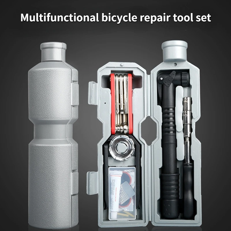 Bicycle-Repair-Tools-Kit-Tire-Puncture-Repair-Kits-Pump-Tyre-Lever-Bike ...