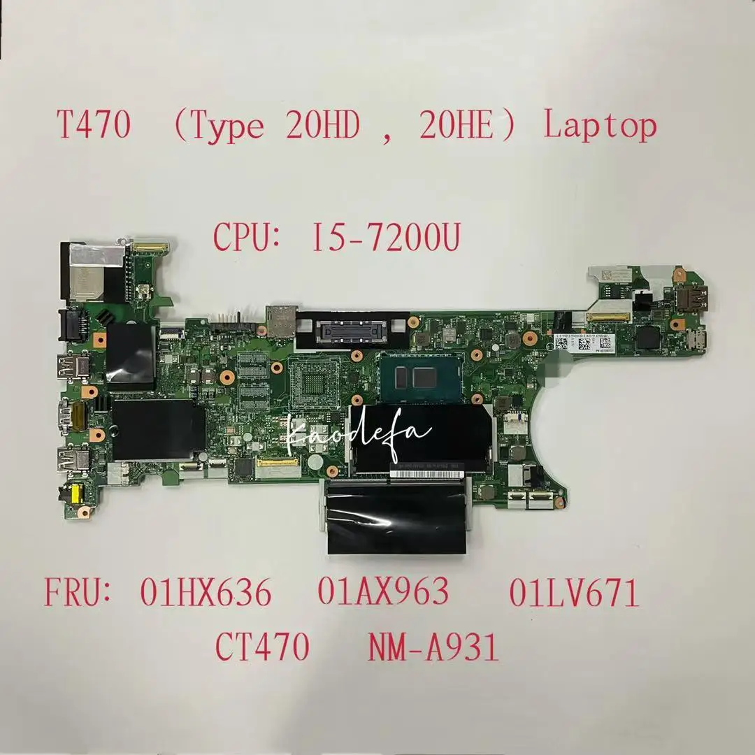 CT470 NM A931 For Lenovo Thinkpad T470 (Type 20HD, 20HE) Laptop ...