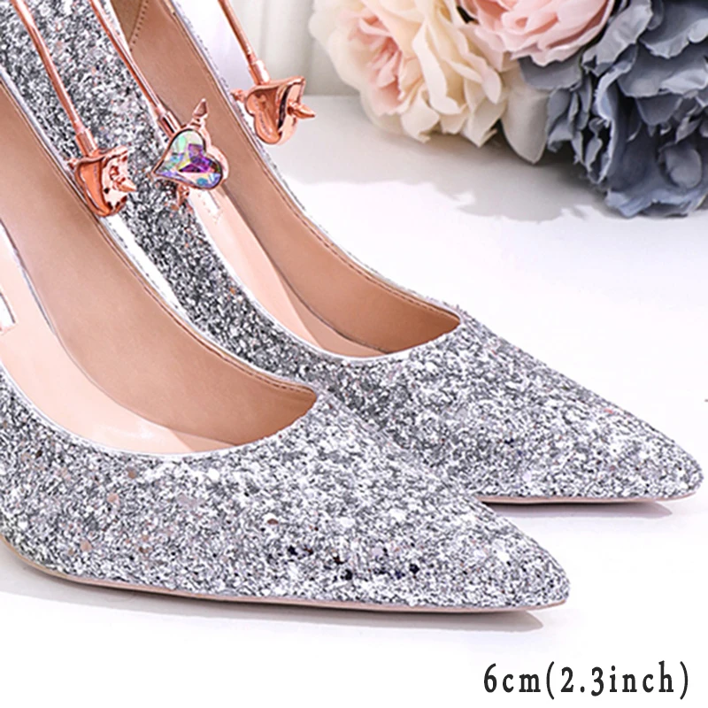 Silver Glitter 3 Inch Heels