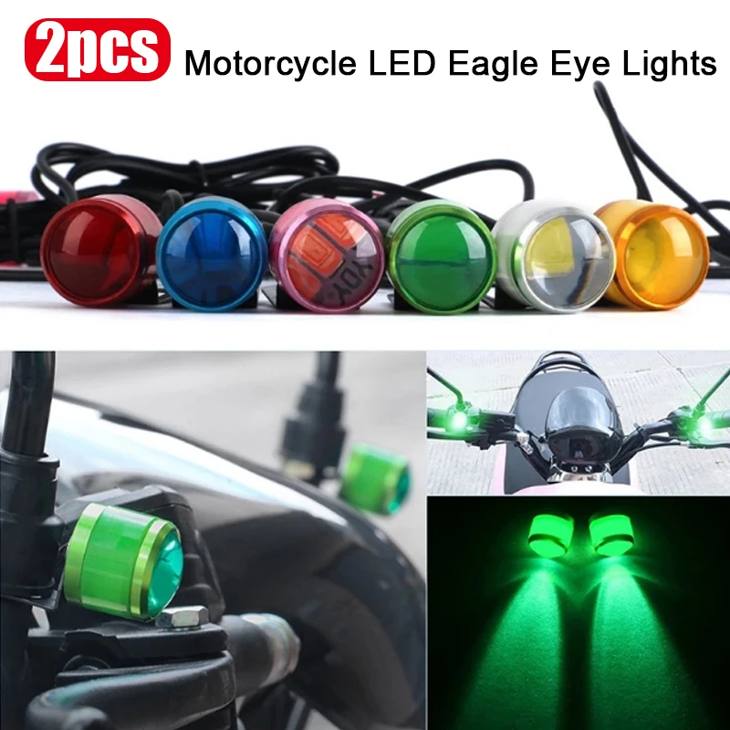 2pcs Motorcycle LED Signal Lamp Eagle Eye Light DRL Multicolor ...